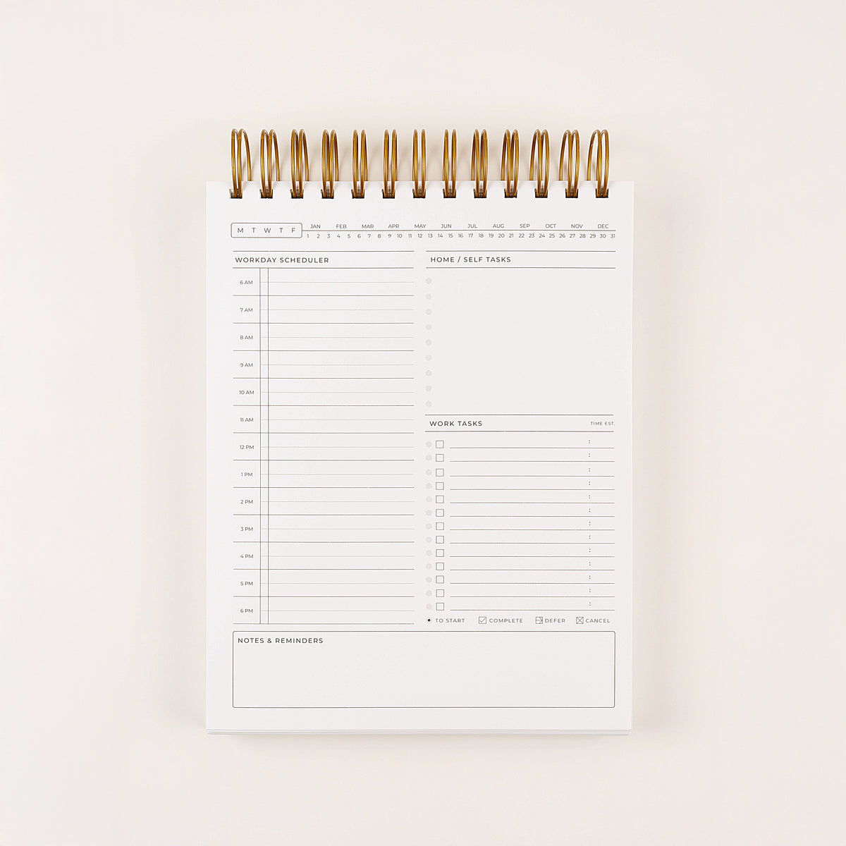 Beige Checker Daily Planner for Work – The Workday Planner – Friday ...