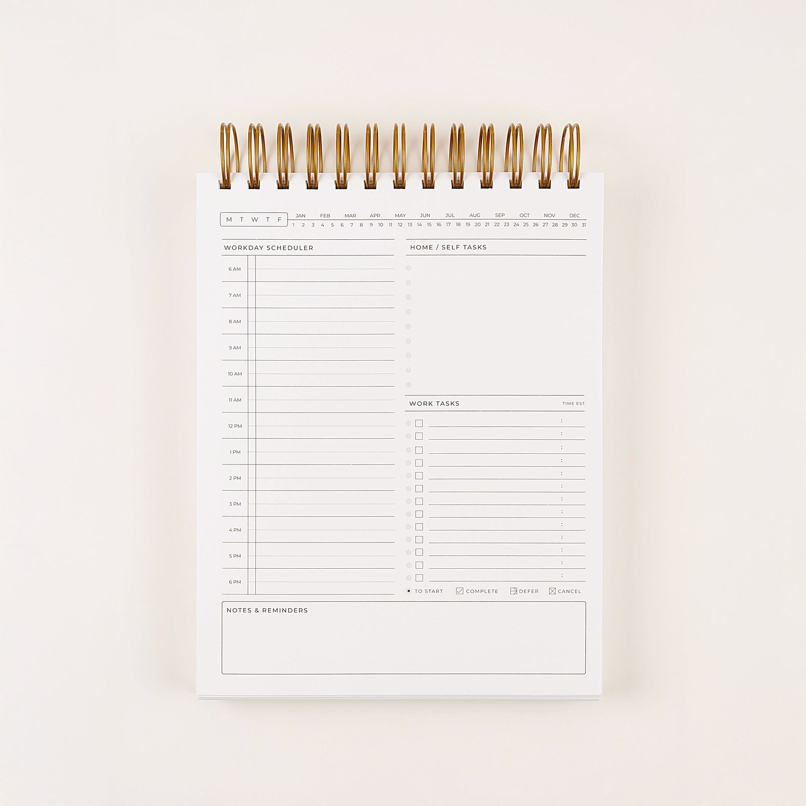 Beige Checker Daily Planner for Work – The Workday Planner – Friday ...