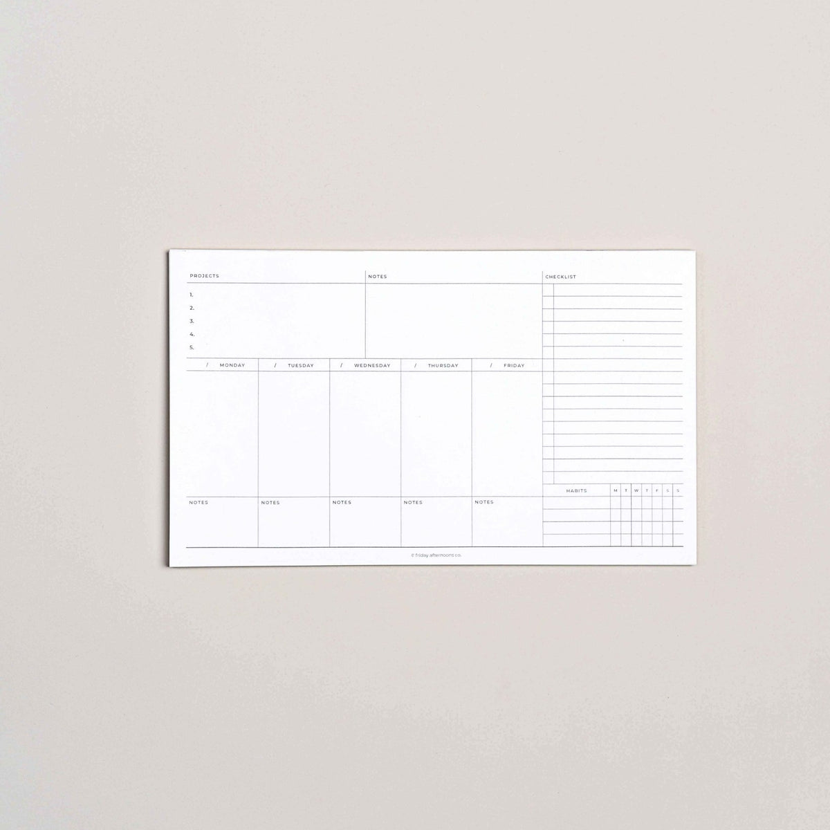 Task Track Pad - Weekly Dashboard Notepad – Friday Afternoons Co.