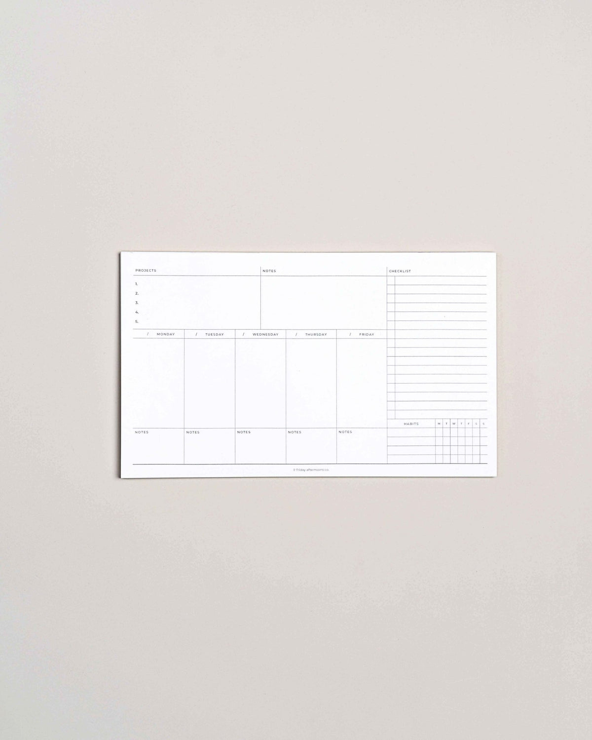 Task Track Pad - Weekly Dashboard Notepad – Friday Afternoons Co.