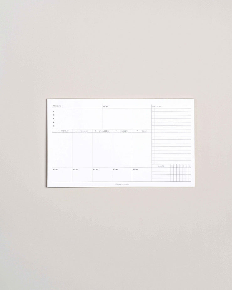 Task Track Pad - Weekly Dashboard Notepad – Friday Afternoons Co.